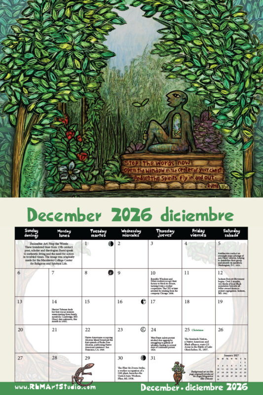 2026 RLM Liberation Calendar – Ricardo Levins Morales Art Studio Store